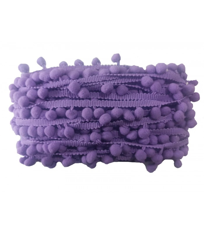 Tiras madroños color lila| Rollo 18 metros - Mercería Robles